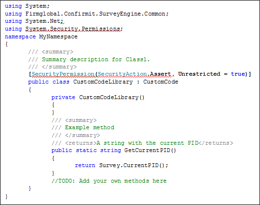 Creating the DLL using C# – Custom Code